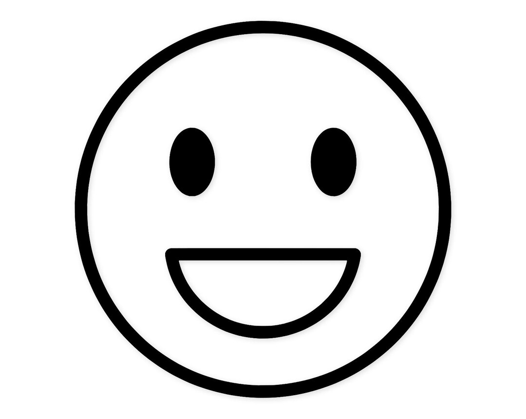 Smiley Face Outline Icon Svg Png: Cut Ready Digital Design for Cricut ...