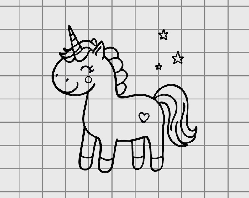Unicorn Svg | Unicorn Outline SVG & PNG | Minimalistic Unicorn Clipart ...
