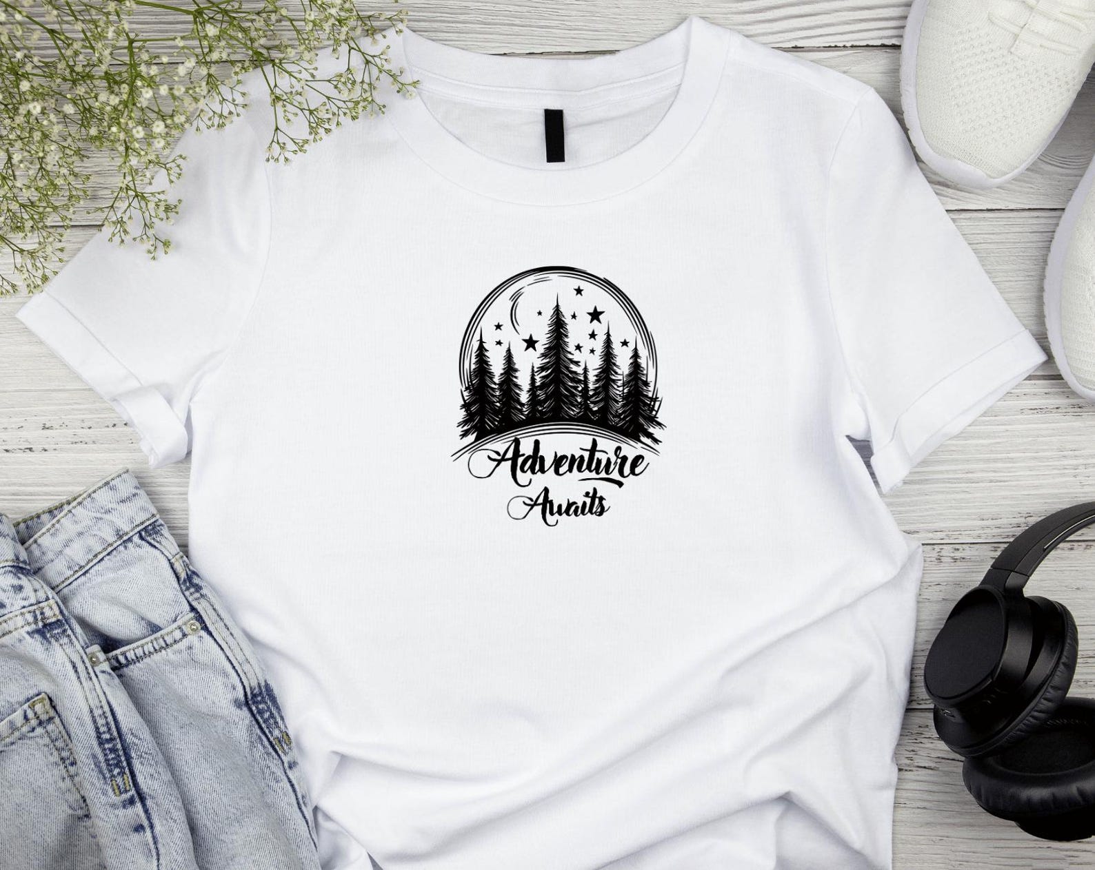 Adventure Awaits SVG, Forest Mountain Scene SVG, Outdoor Adventure SVG ...