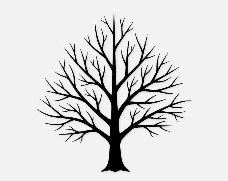 Bare Winter Tree Svg Png: Bold Silhouette for Wall Art - Etsy