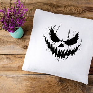 Scary Face Halloween SVG | Spooky Face Cut File | Creepy Pumpkin Face ...