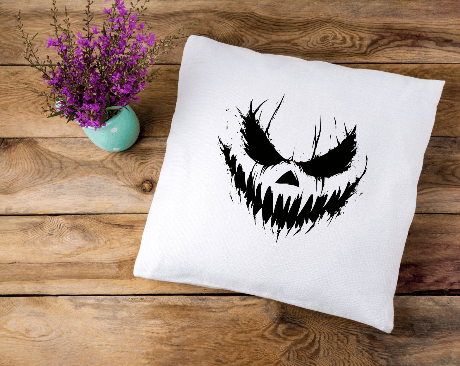 Scary Face Halloween SVG | Spooky Face Cut File | Creepy Pumpkin Face ...
