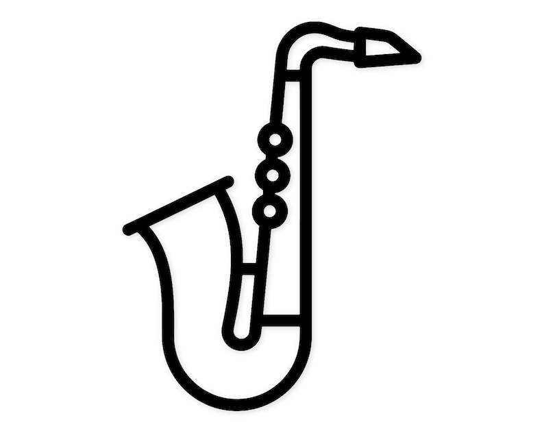 Saxophone Outline Svg Png: Minimalist Design for T-shirts - Etsy UK
