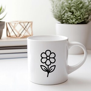 Flower Svg | Simple Flower Svg Png | Minimalist Floral Outline Cut File ...