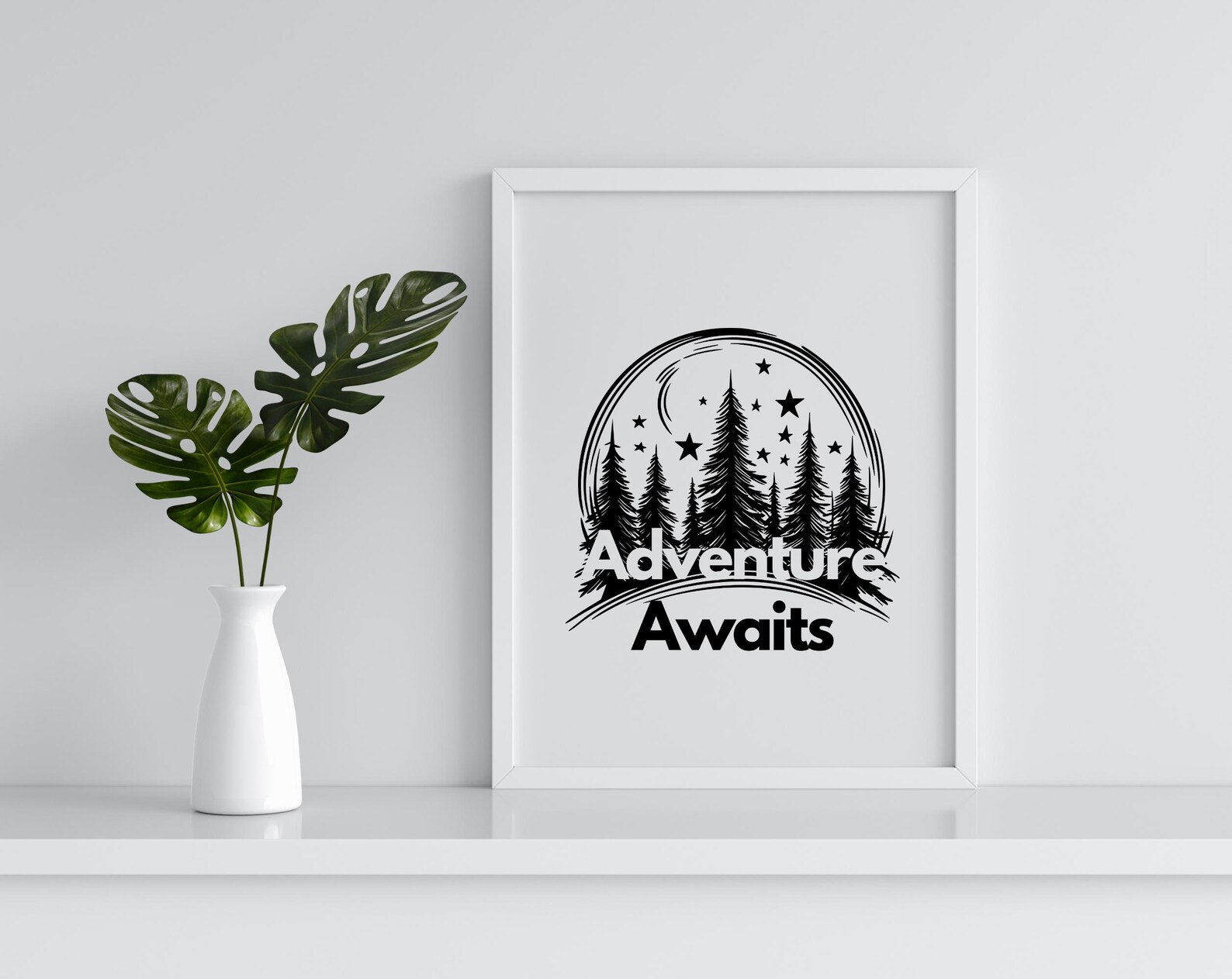 Adventure Awaits Svg, Mountains and Trees Svg, Nature Cut File, Outdoor ...