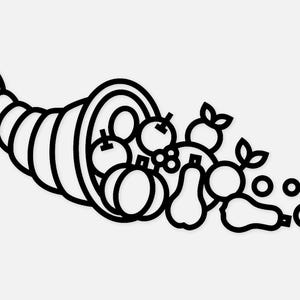 Cornucopia Outline Svg Png: Cut Ready Digital Design for Cricut ...