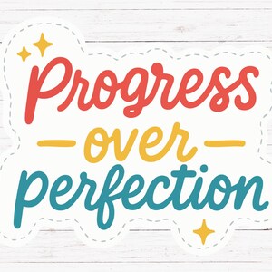 Progress Over Perfection SVG PNG | Motivational Quote Sticker Design ...