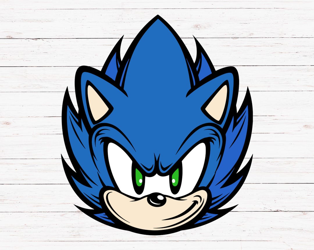 Sonic Svg, Layered Sonic Svg, Sonic Face Svg, Sonic Svg, Sonic Head Svg ...