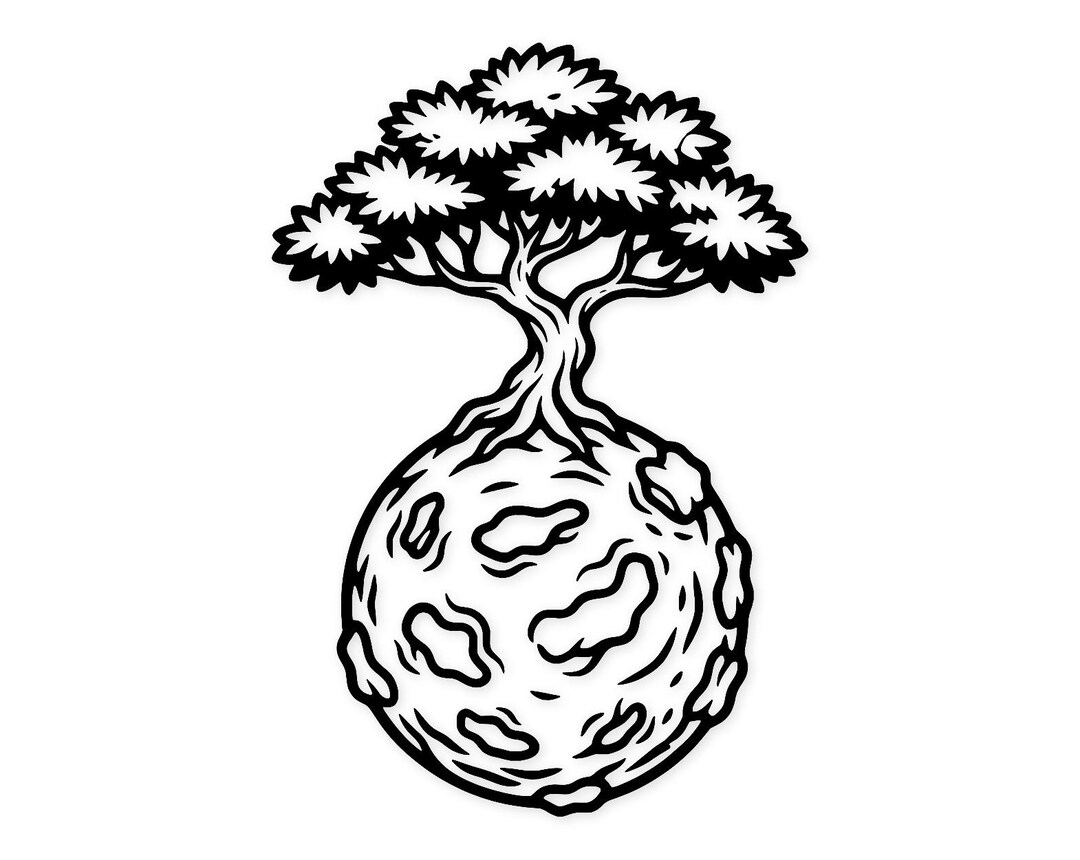 Planet With Tree Svg Png: Cut Ready Digital Design for Cricut ...