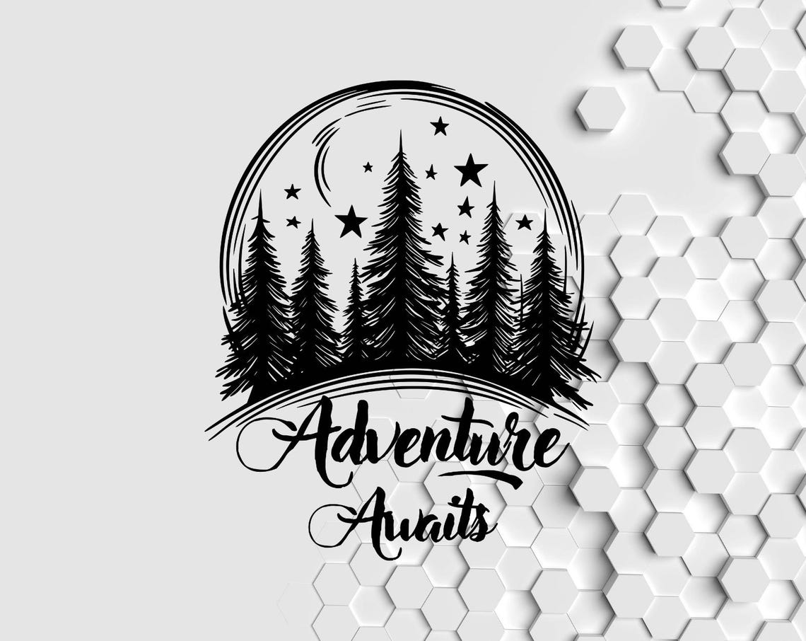Adventure Awaits SVG, Forest Mountain Scene SVG, Outdoor Adventure SVG ...