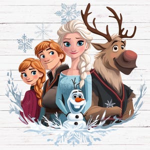 Frozen Elsa, Anna, Kristoff, Olaf and Sven Clipart, Frozen Sisters ...