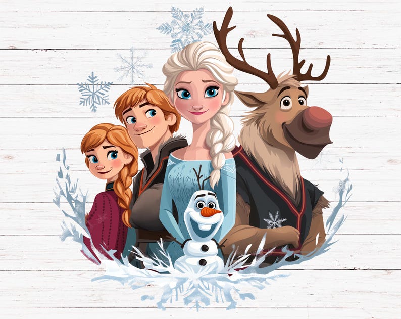 Frozen Elsa, Anna, Kristoff, Olaf and Sven Clipart, Frozen Sisters ...