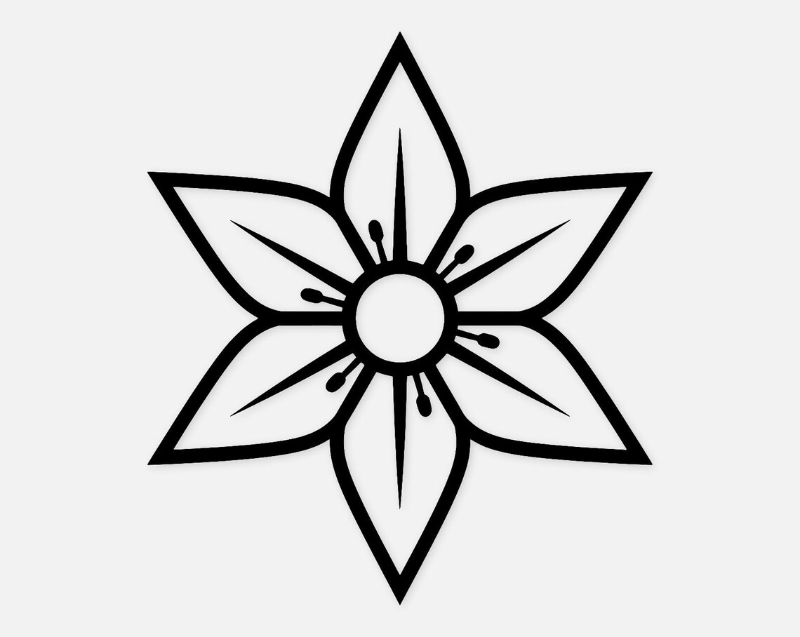Starflower Svg Png: Clean Line Art Cut File for Cricut & Silhouette - Etsy
