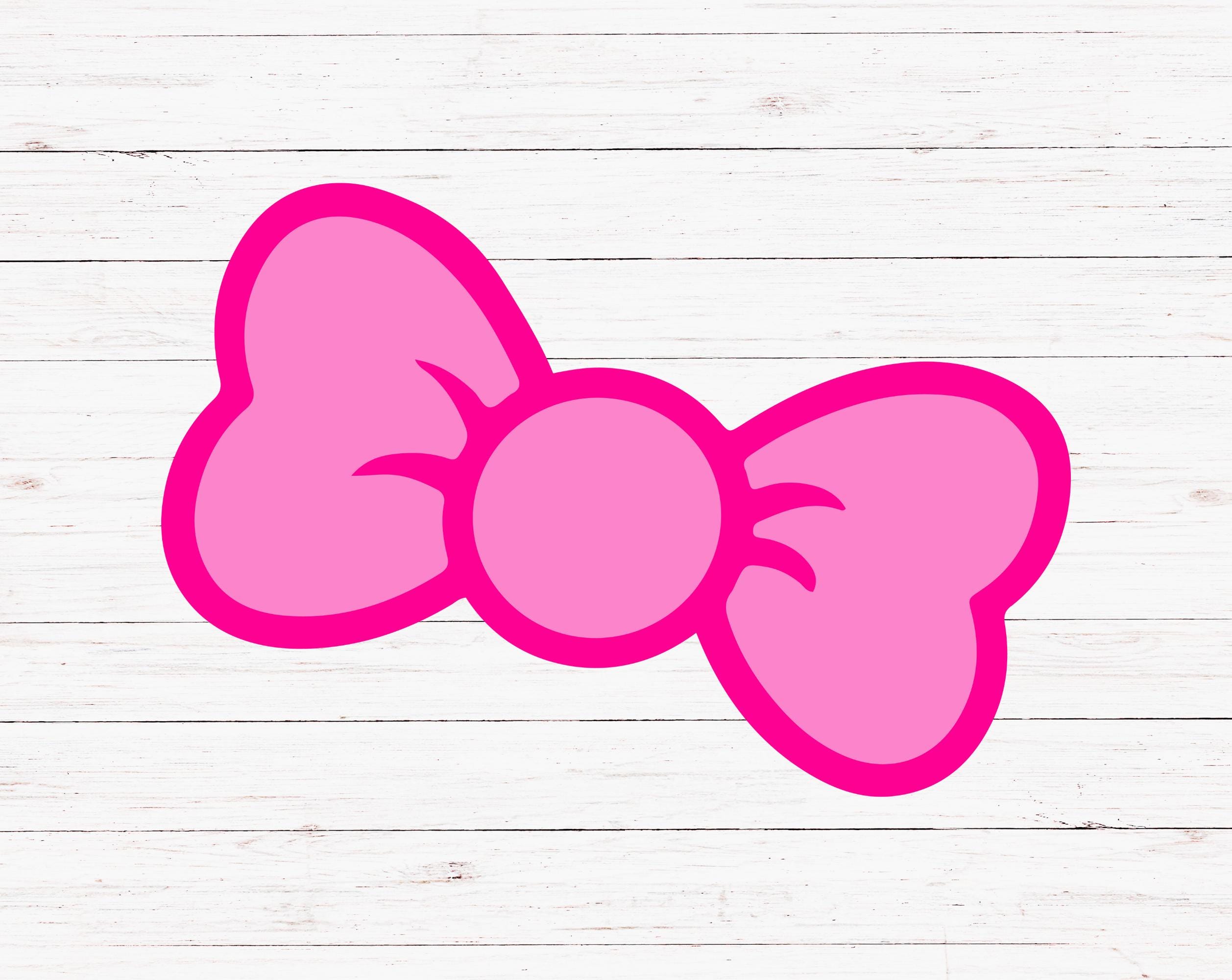 Kitty Bow Svg, Layered Kitty Bow Svg, Hot Pink Bow Svg, Cute Bow Svg ...