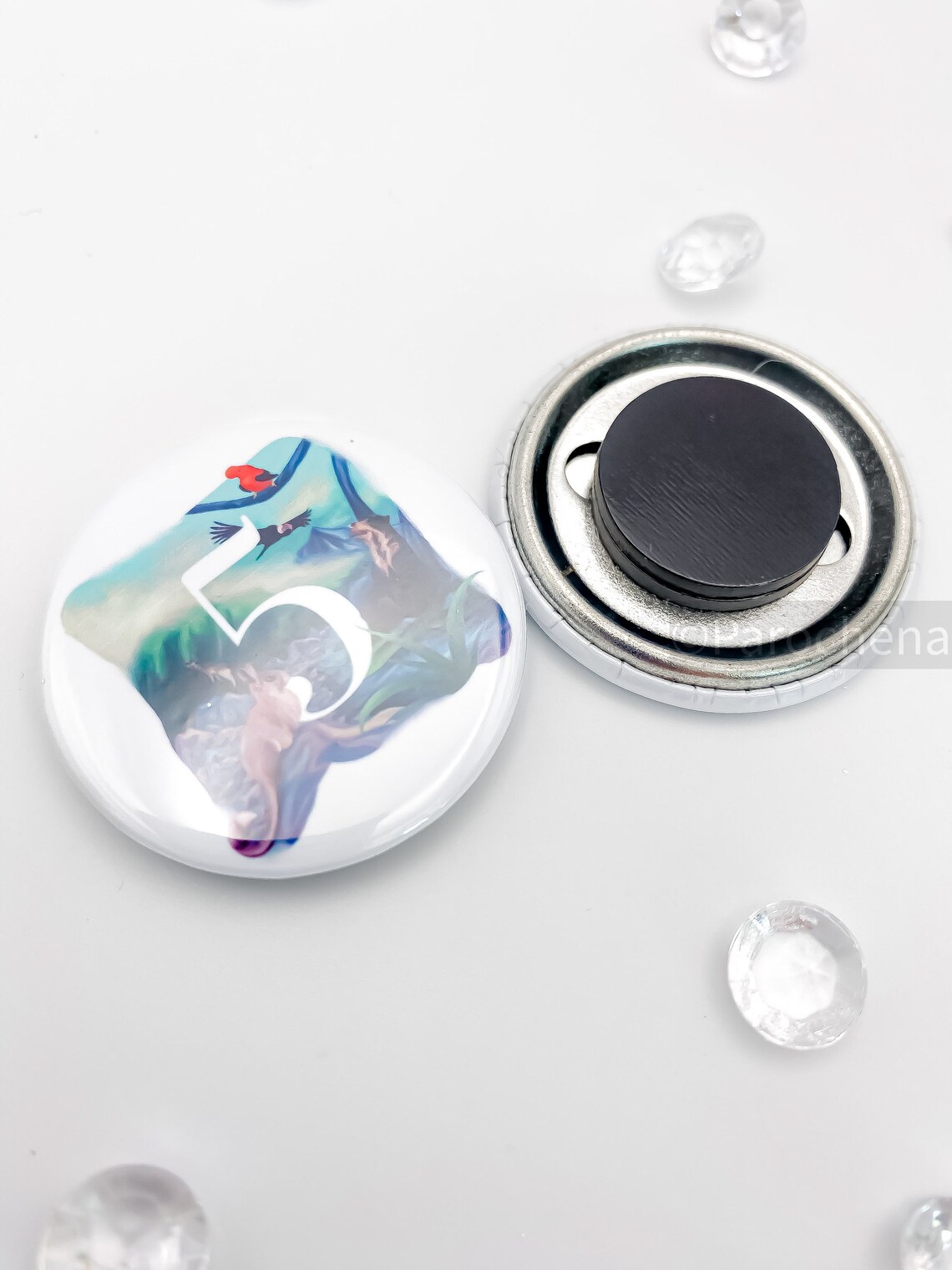 Individual Five 37mm Button Magnet Subtropical Highland - Etsy