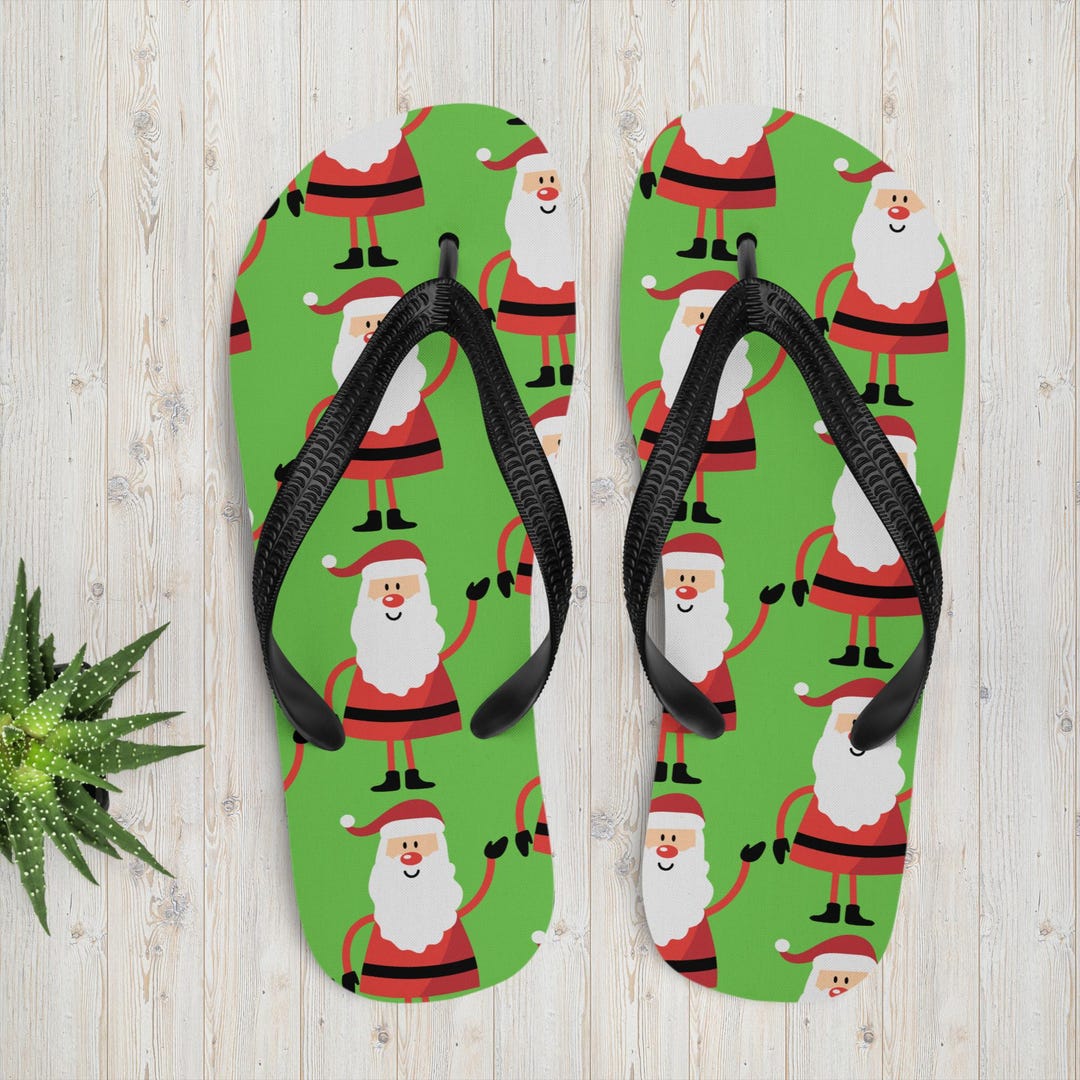 Santa Flip Flops - Etsy