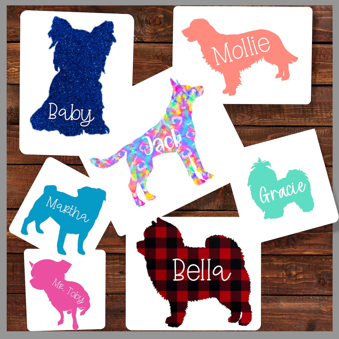 Custom Dog Stickers Decals | All Breeds | Add Name Dog Lover | Car ...