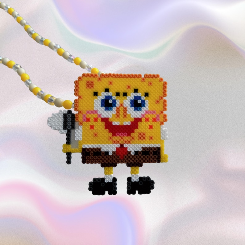Spongebob Perler Led Pacifier Necklace|beaded Jewelry Rave Outfit EDM ...