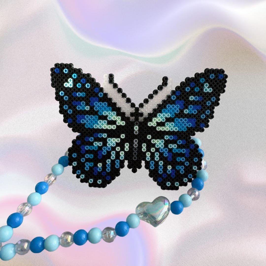 Butterfly Perler Led Pacifier Necklacebeaded Jewelry Rave Outfit EDM ...