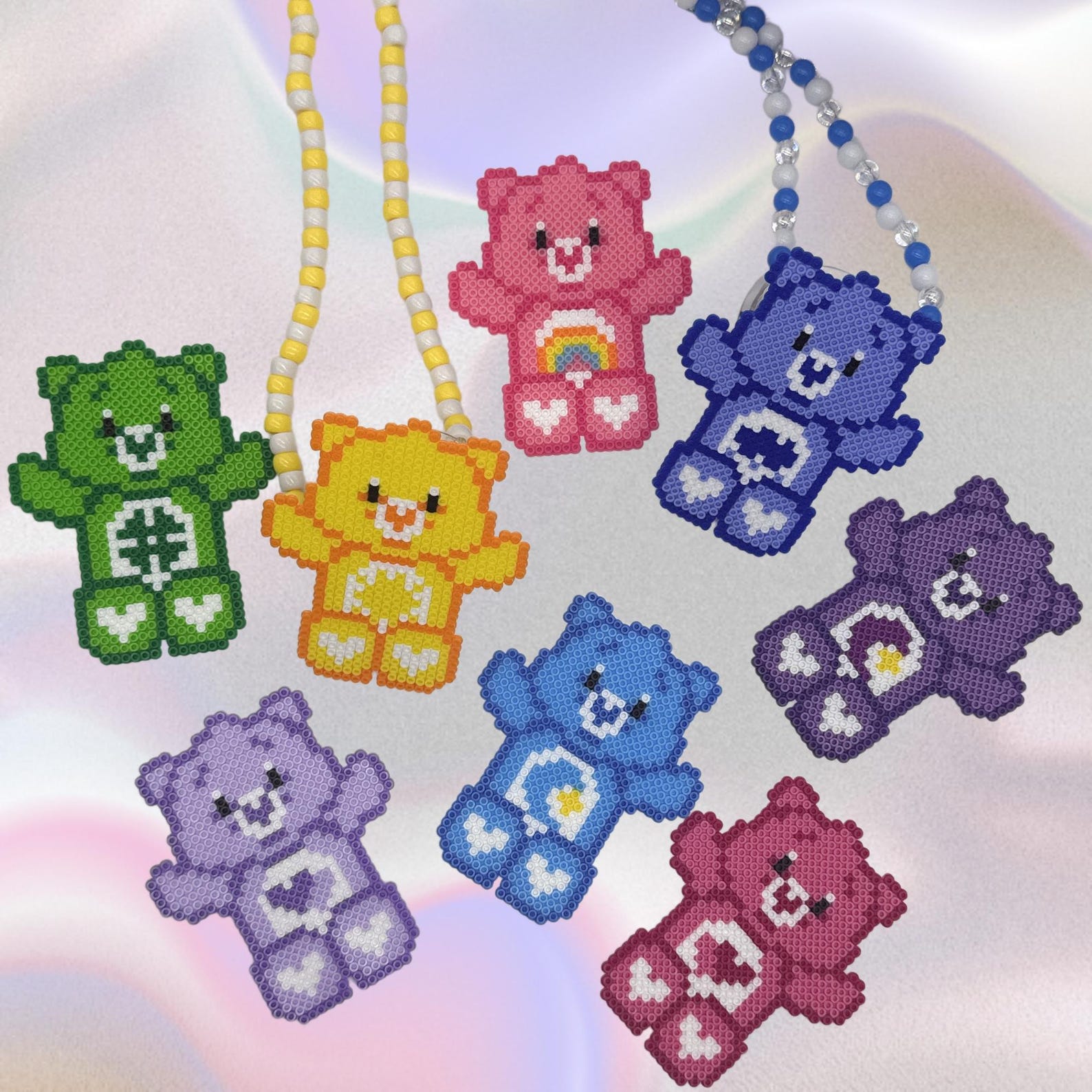 Carebear Perler Led Pacifier Necklace|beaded Jewelry Rave Outfit EDM ...