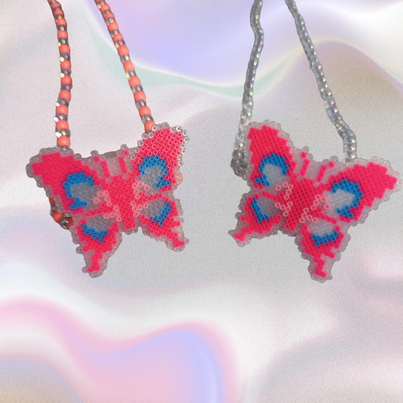 Butterfly Perler Led Pacifier Necklace|beaded Jewelry Rave Outfit EDM ...