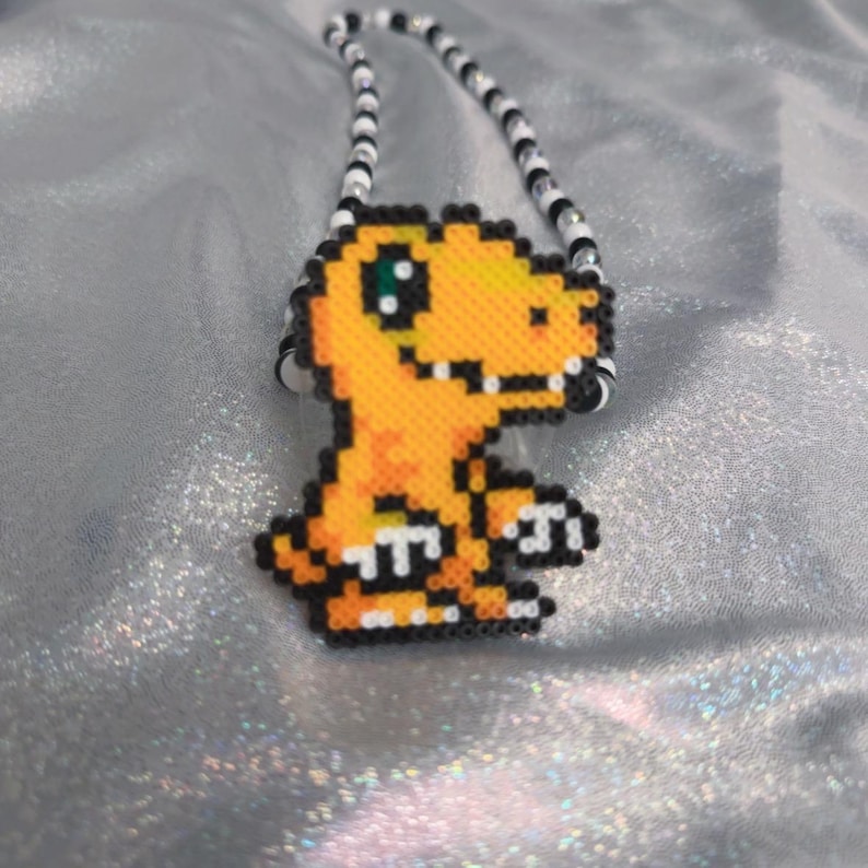 Dinosaur rave Led Perler Pacifier Necklace - Etsy