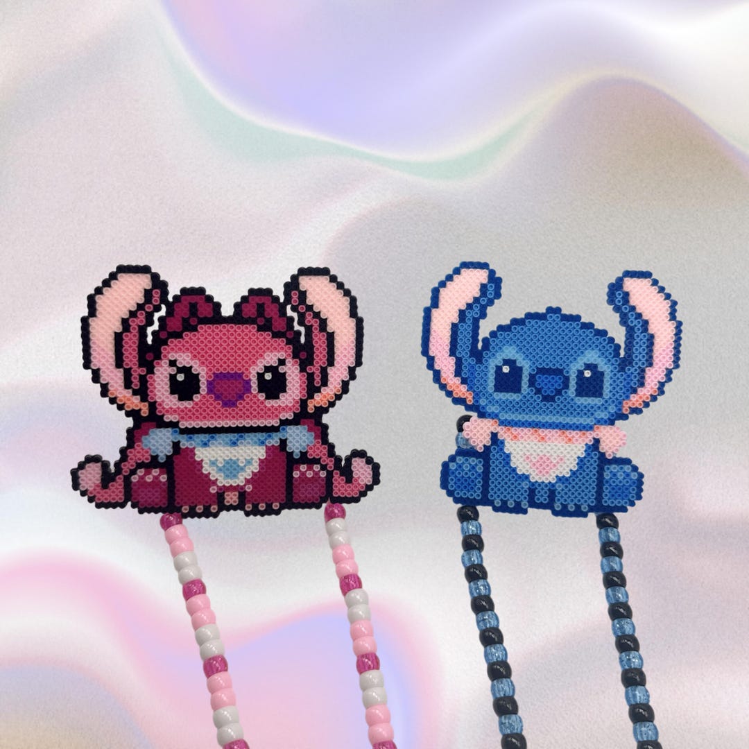 Stitch and Angel Led Pacifier Necklace|beaded Jewelry Rave Outfit EDM ...