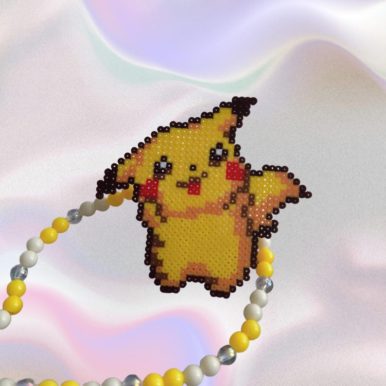 Pikachu Perler Led Pacifier Necklace|beaded Jewelry Rave Outfit EDM ...
