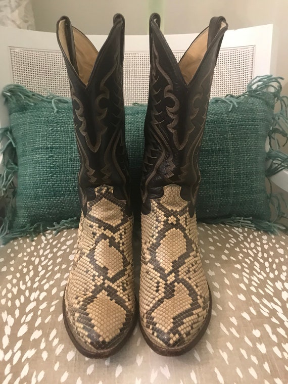 Vintage Justin Boots Python Gem 0278