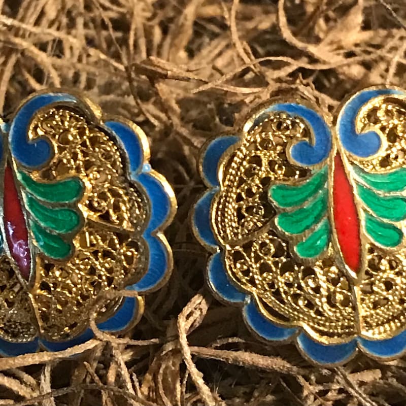 Chinese Export Earrings - Etsy