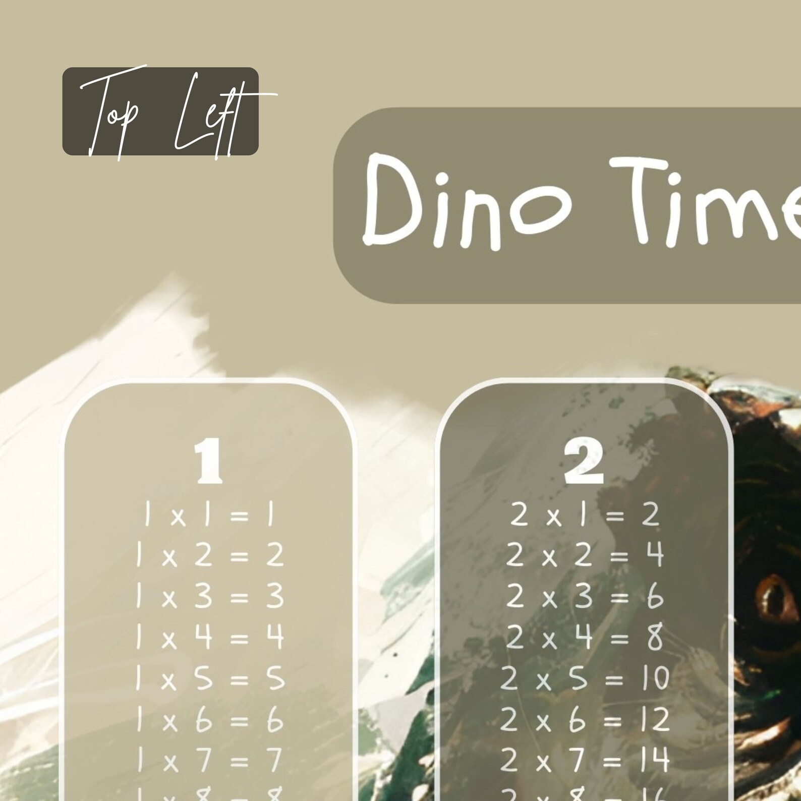 Dino Multiplication Poster | 2nd Grade Math | Dinosaur Themed Wall ...