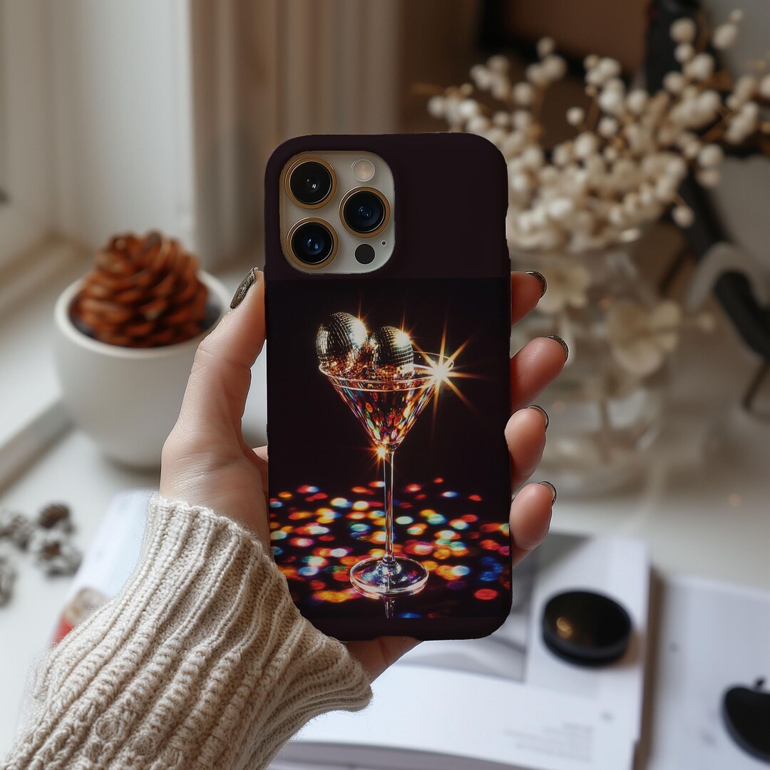 Retro Dirty Martini Disco Phone Case, Signature Drink Cocktail ...