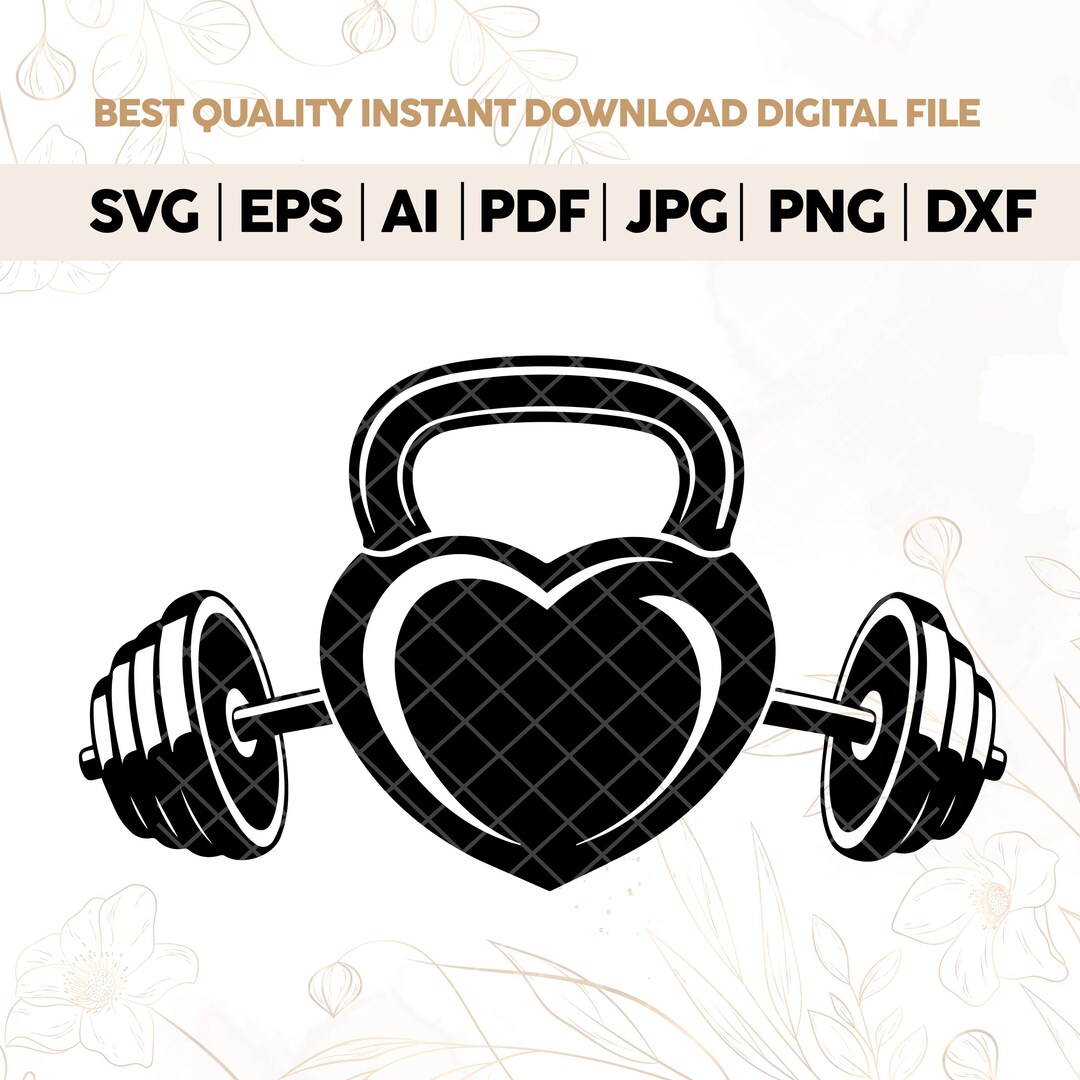 Barbell Dumbbell SVG and PNG Files Clipart, Barbell Print SVG, Digital ...