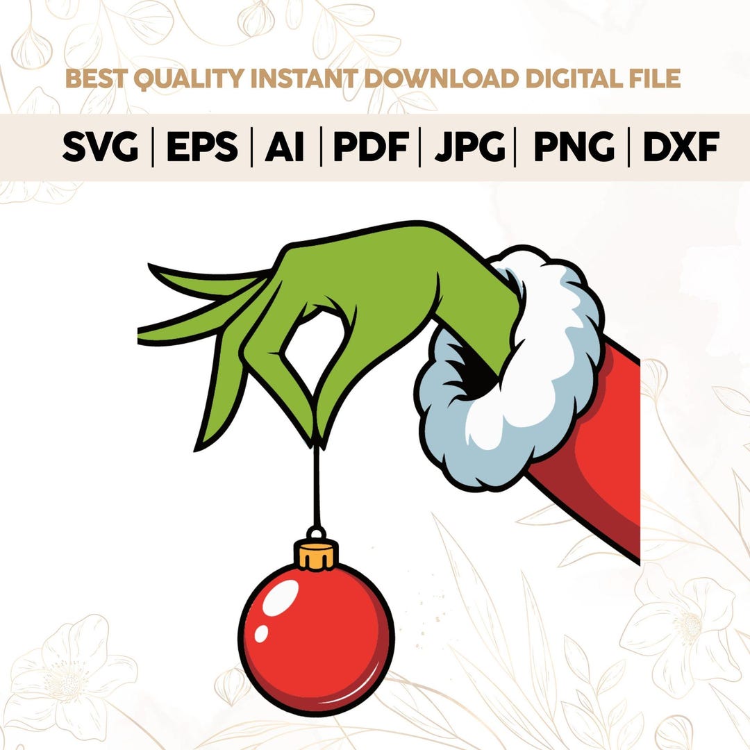 Grinch Hand SVG Png,merry Grinchmas Hand Svg,grinch Christmas Clipart ...
