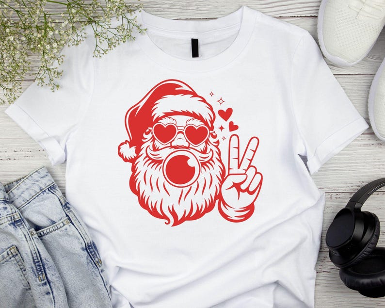 Santa Bubble Gum Svg Png,cute Retro Santa Claus,xmas Svg,funny Santa ...
