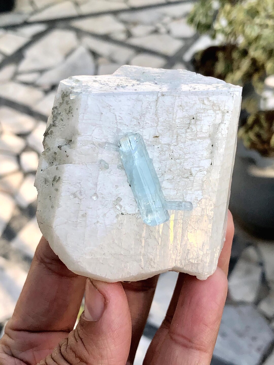 Aquamarine Crystal on Feldspar Matrix Specimen From Shigar Valley ...