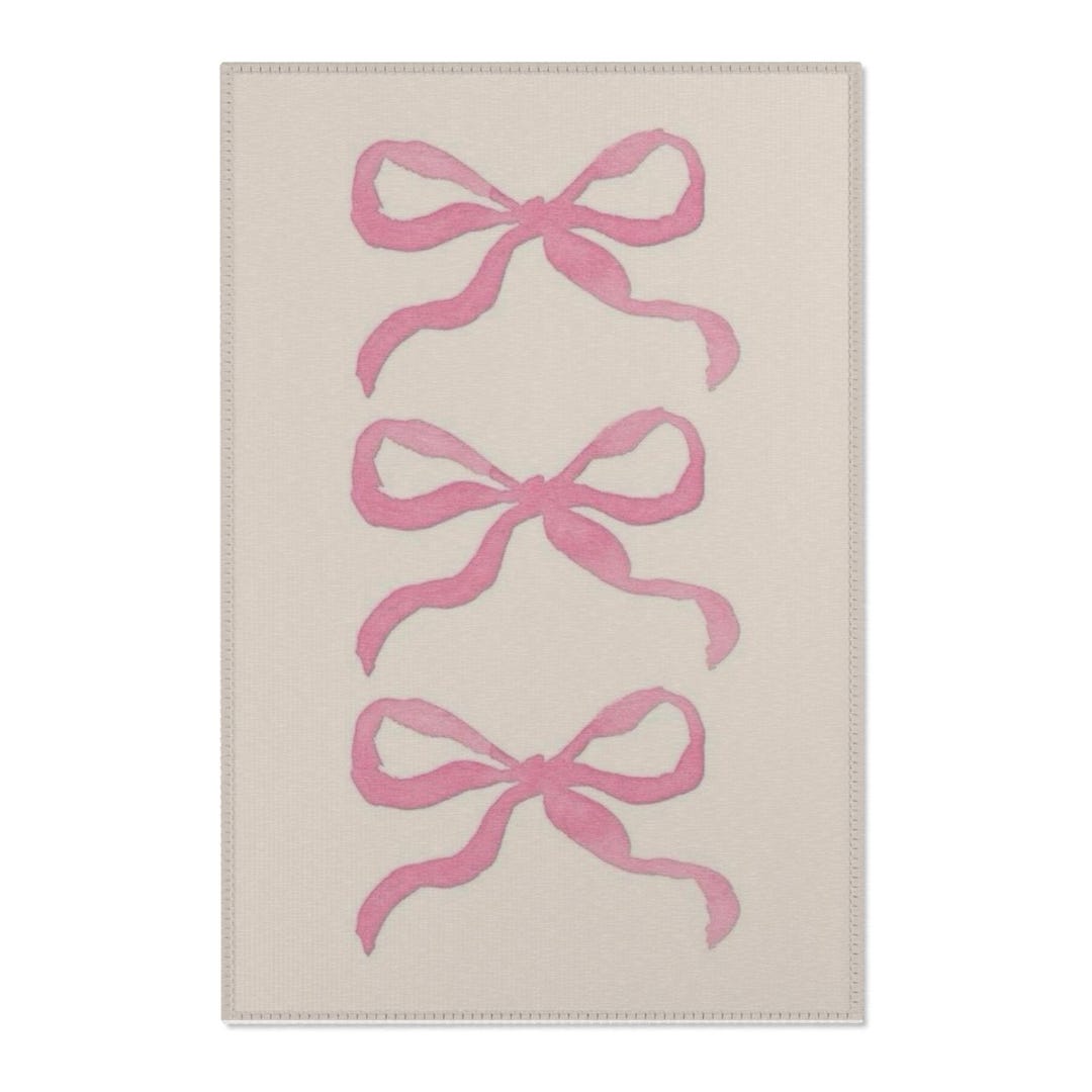 Cute Pink Bow Rug - Etsy