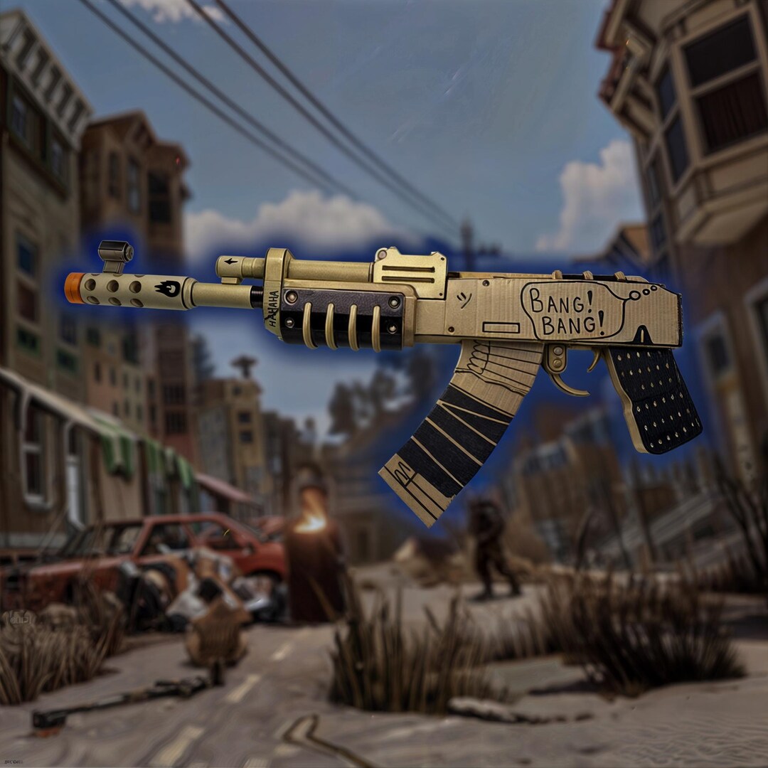 3D Printed AK / Cardboard Skin / Video Game-inspired / LIFE-SIZED - Etsy
