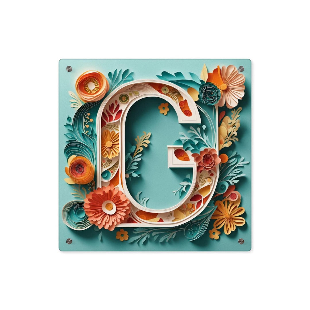 Personalized Letter G Papercut Style Art High-quality Acrylic Print ...
