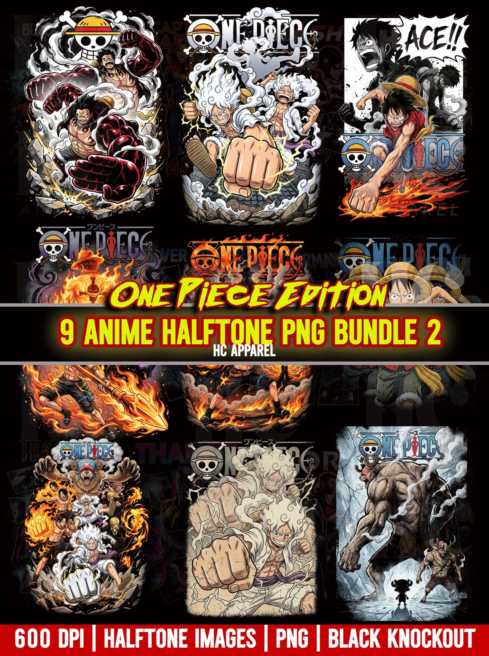 9 Anime Halftone PNG Bundle| Anime Png | 600 DPI Transparent Clipart ...