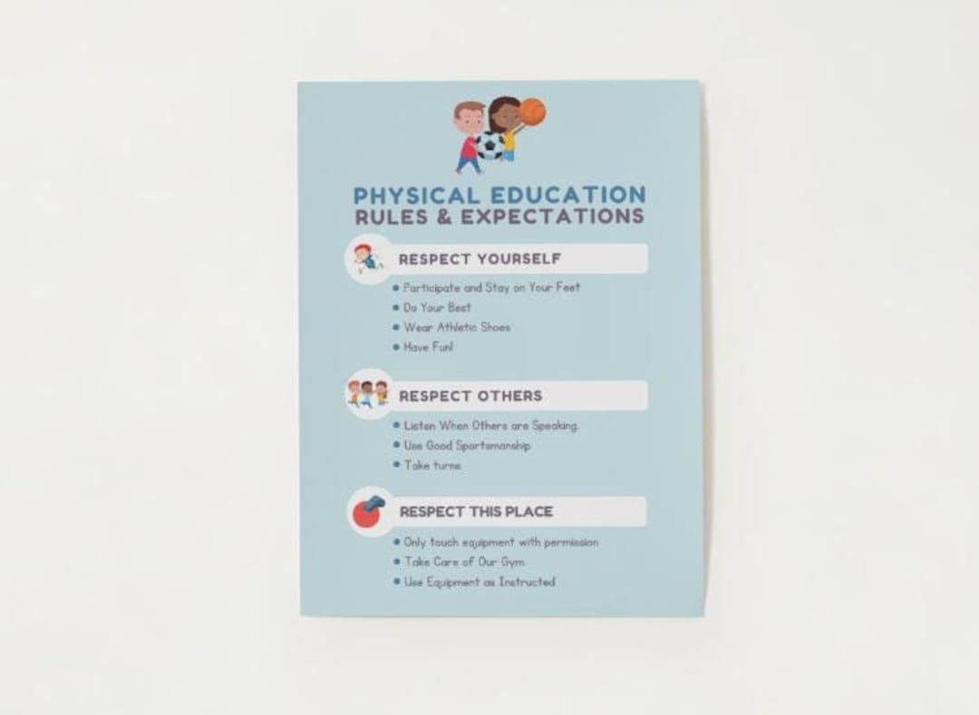 Physical Education Rules Poster: Gym Expectations (PDF) - Etsy UK