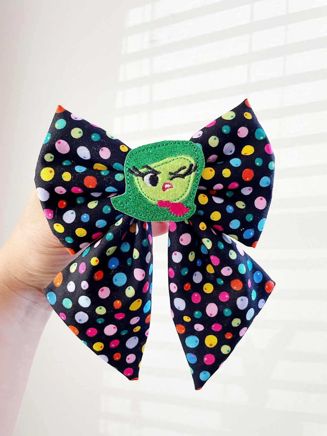 Inside Out Hair Bow, Disney Fabric Hair Bow, Anxiety Fabric Bow ...