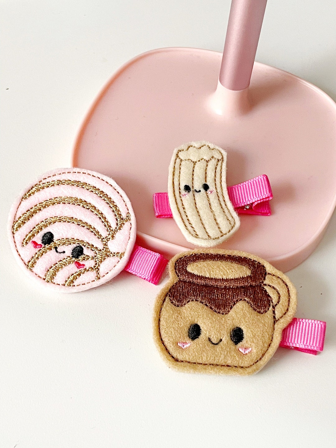 Mexican Treats Hair Clips, Concha Hair Clip, Churro Hair Clip ...