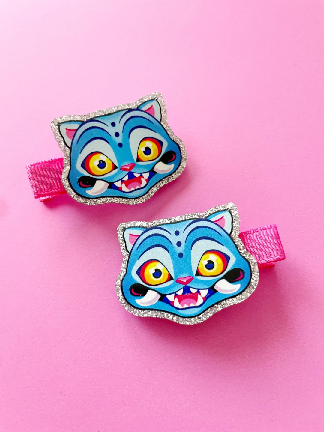 Blue Tiger Hair Clips, Kpop Hair Bows, Set of 2 - Etsy