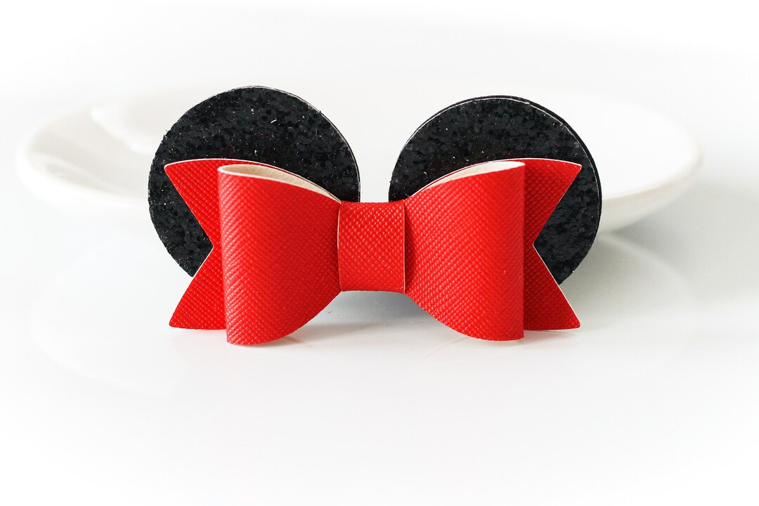 Red Minnie Mouse Hair Clip, Disney Bow - Etsy