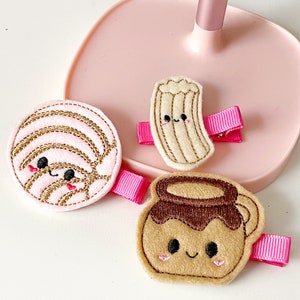 Mexican Treats Hair Clips, Concha Hair Clip, Churro Hair Clip ...