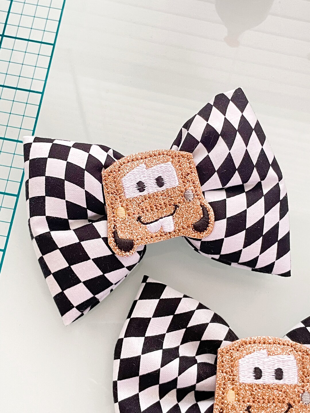 Tow Mater Hair Bow, One Cars Hair Bow, Disneyland Hair Clip, Racing Car ...