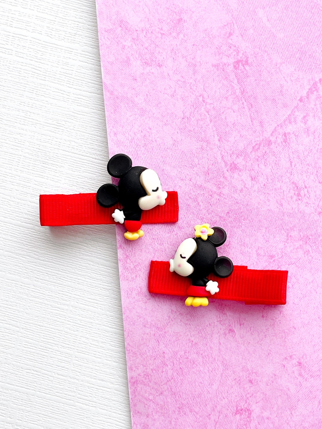 Minnie and Mickey Clips, Disney Hair Clip, Disney Hair Clip Set, Minnie ...