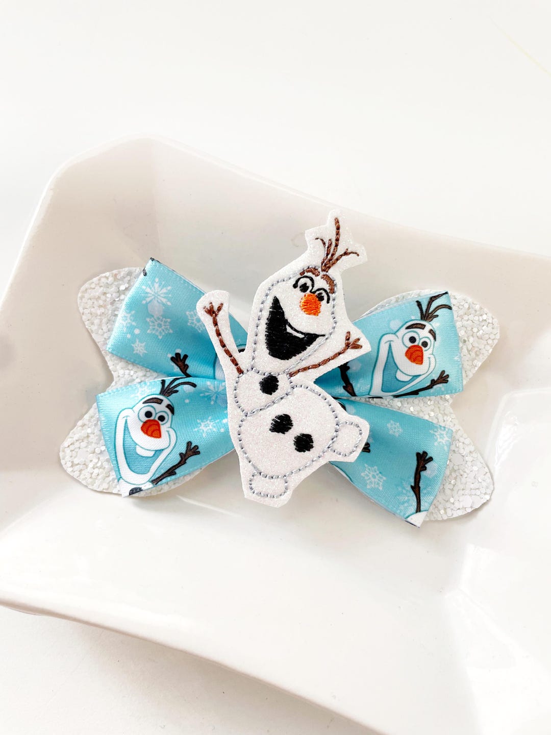Olaf Hair Bow, Christmas Hair Bow, Frozen Hair Clip, Snowman Olaf Hair ...