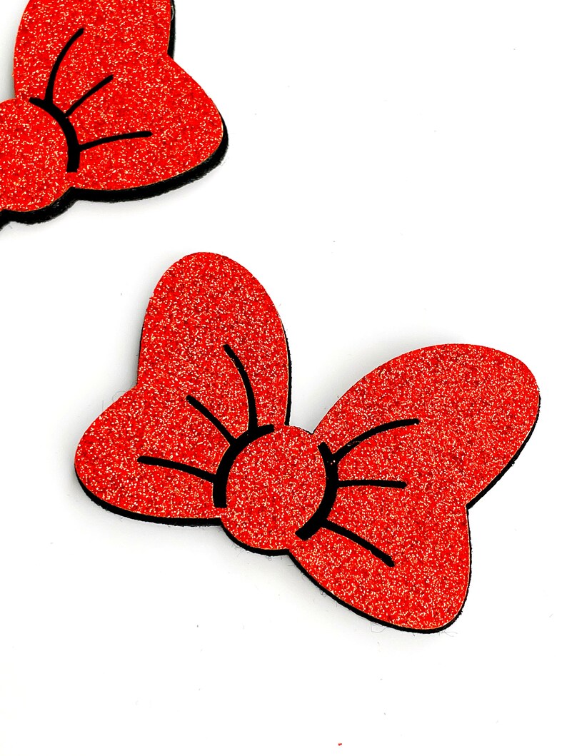 Minnie Mouse Glitter Bow Red Minnie Hair Bows Disney Minnie - Etsy